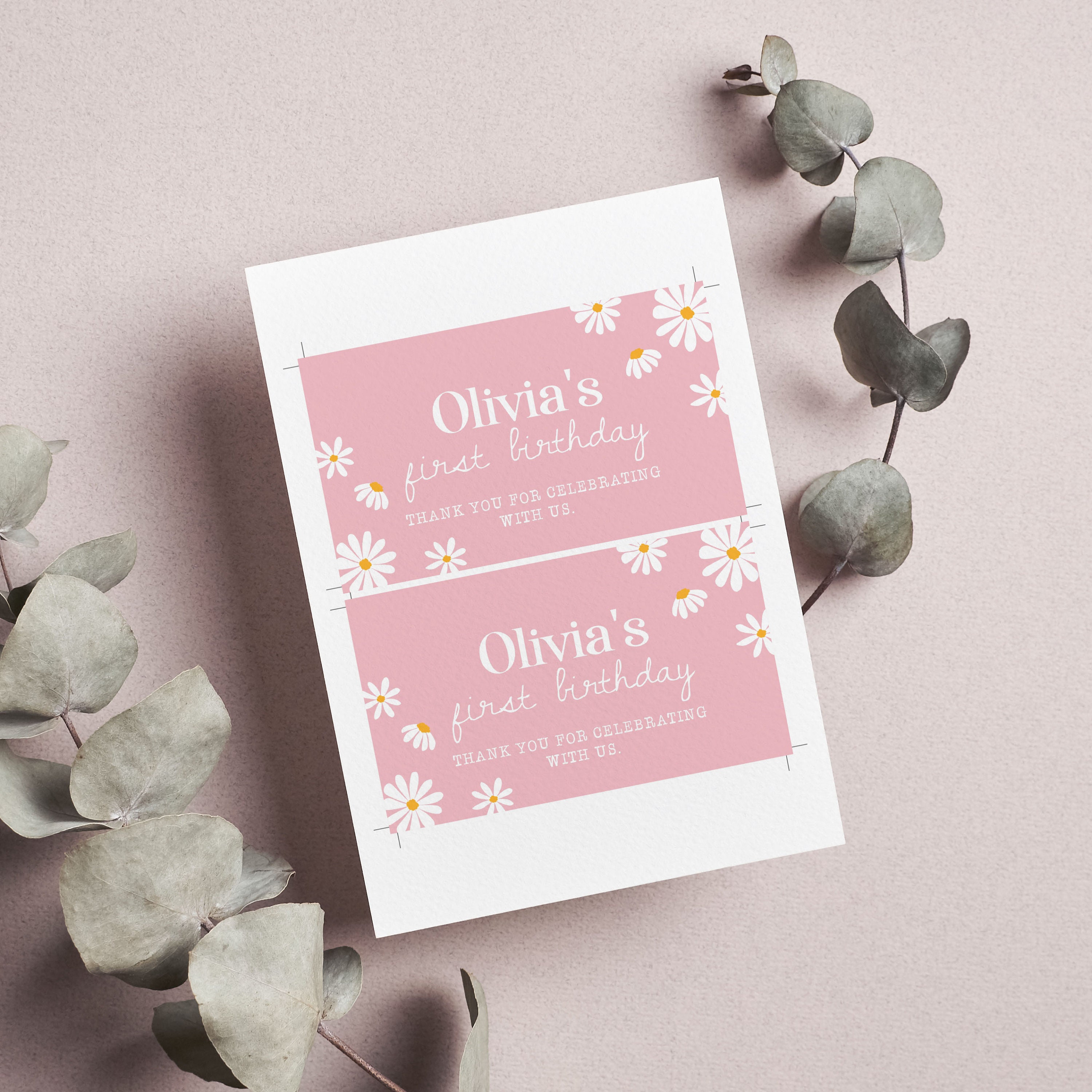 EDITABLE Daisy Birthday Party Gable Gift Box Label, Retro Daisy Favor ...