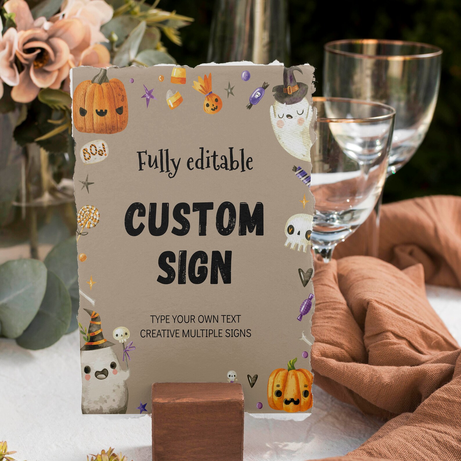 EDITABLE Spooky One Birthday Party Sign Halloween 1st - Etsy