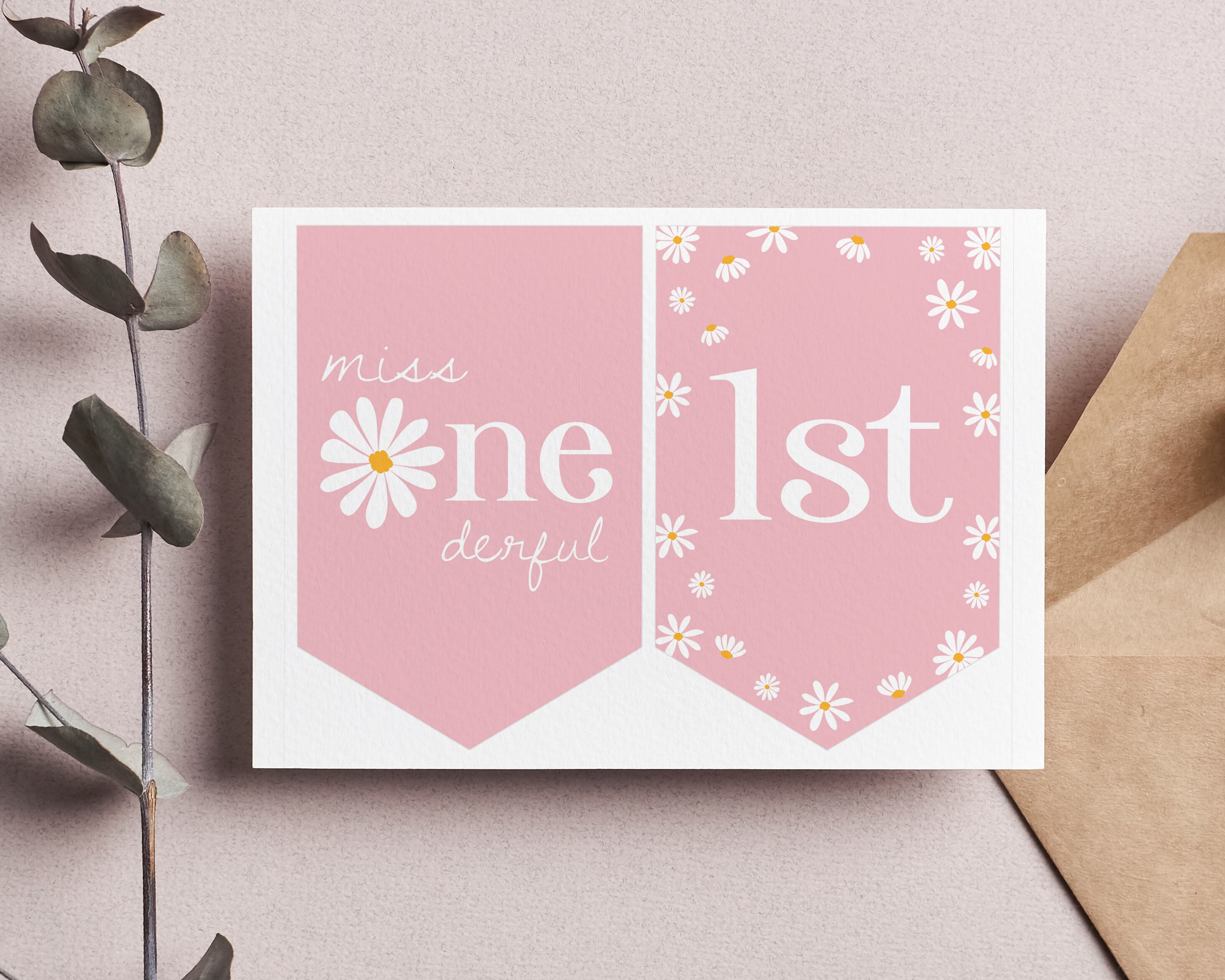 Editable Daisy 1st Birthday Banner Daisy Birthday Party | Etsy