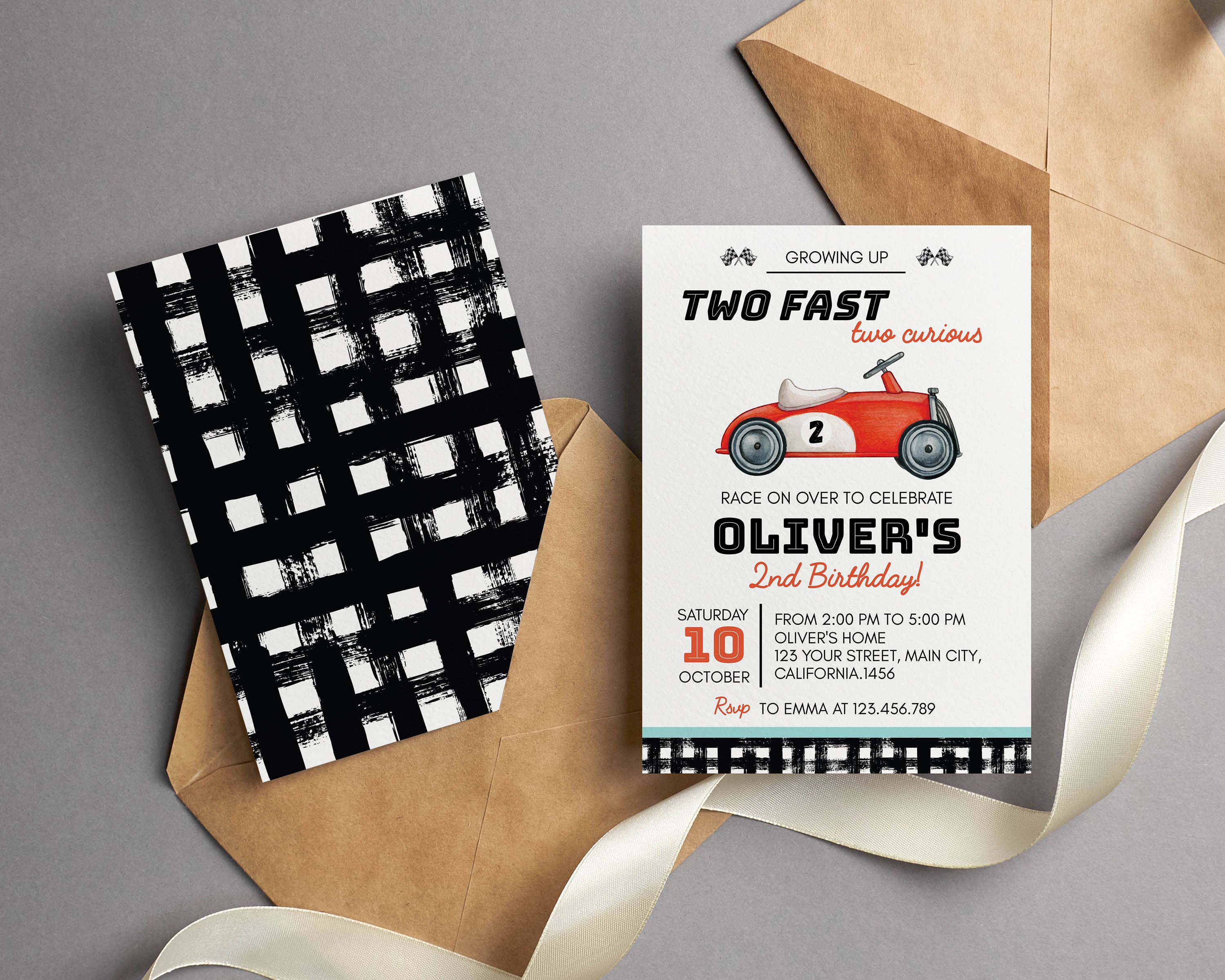 EDITABLE Too Fast Invitation Racing Car Birthday Invitation - Etsy