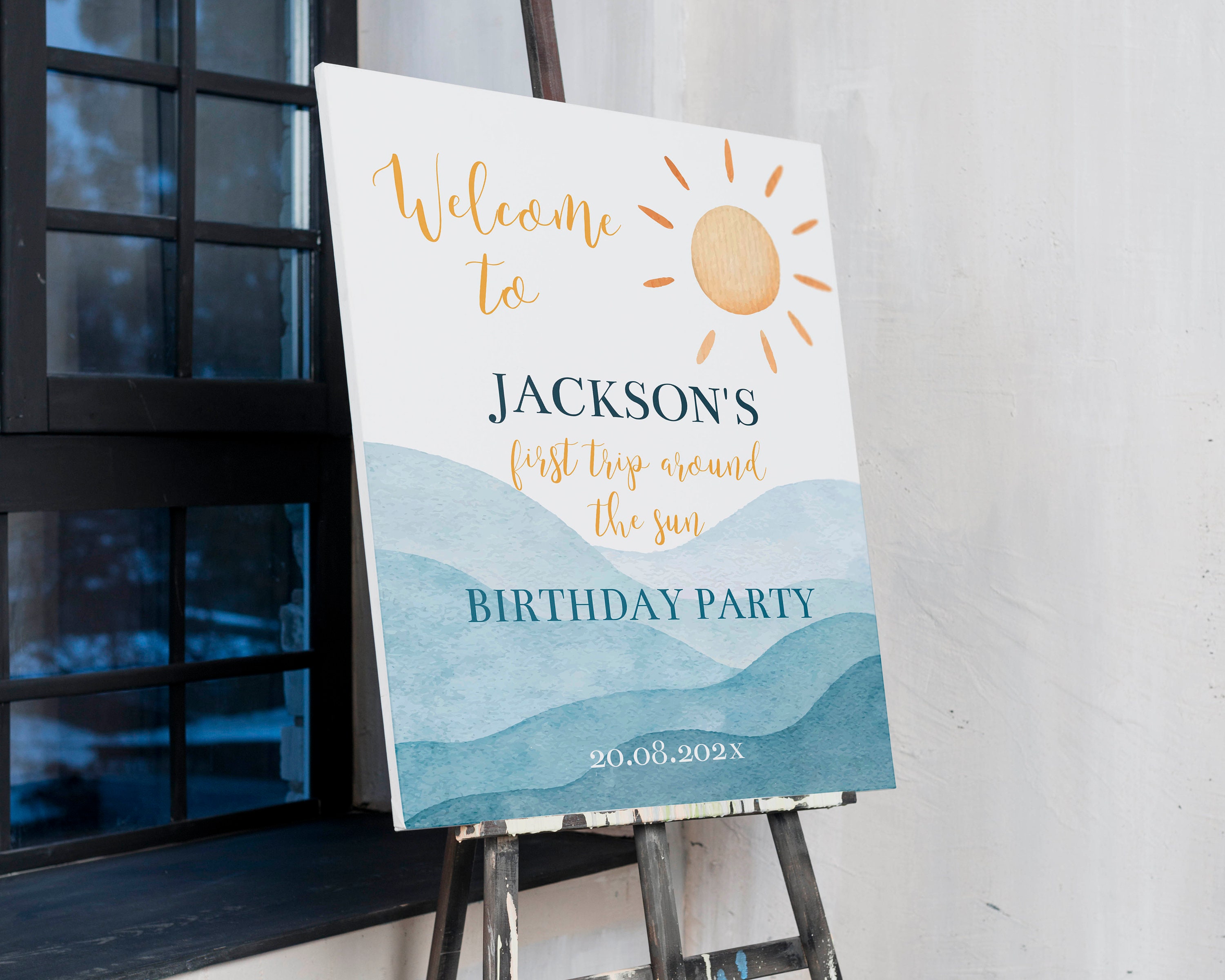 First Trip Around the Sun Birthday Welcome Sign Boho Sun - Etsy