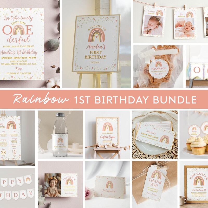 Boho Rainbow Birthday - Etsy