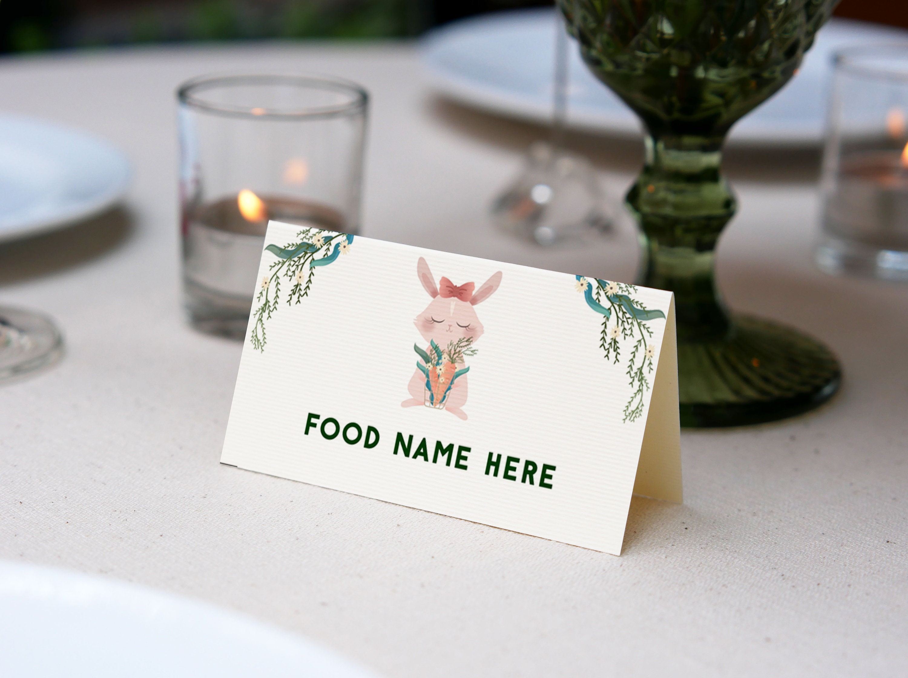 EDITABLE Food Tent Card Food Labels Rabbit Baby Girl Tent - Etsy Canada