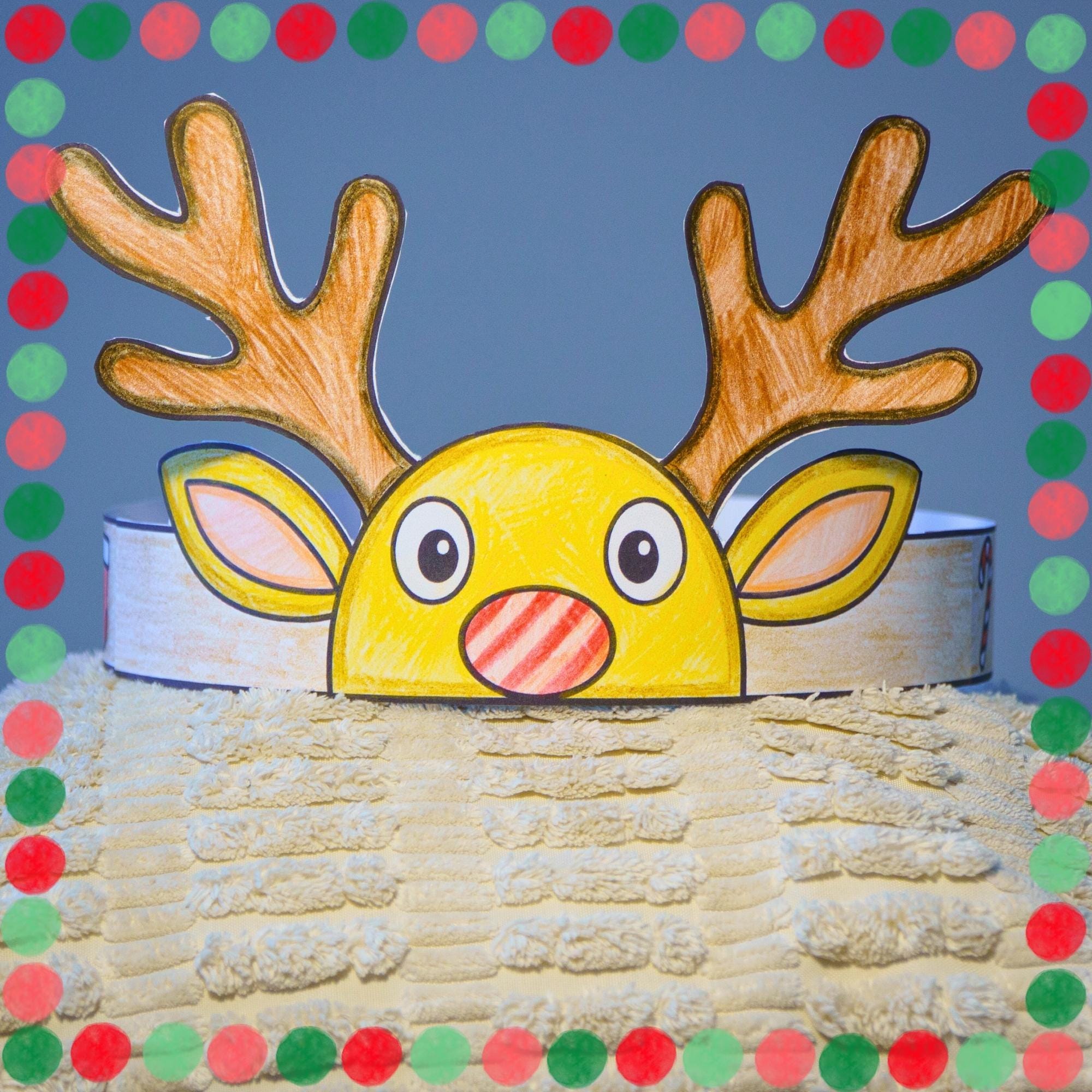 Christmas Hat Craft 3 Pack – Printable Paper Hats for Kids – Reindeer ...