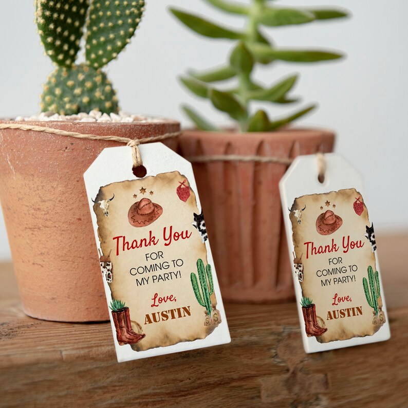 EDITABLE First Rodeo Birthday Favor Tag Cowboy 1st Birthday - Etsy