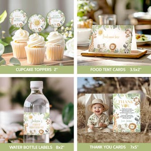 Editable Wild One Theme Birthday Party Package, Safari 1st Birthday ...