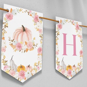 Editable Pumpkin 1st Birthday Banner, Girl Birthday Party Banner ...