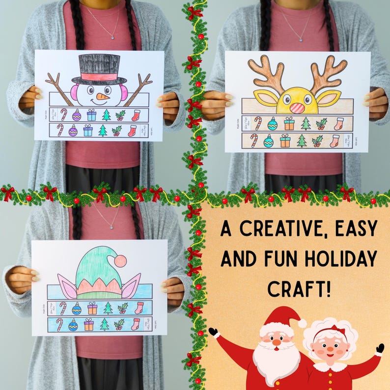 Christmas Hat Craft 3 Pack – Printable Paper Hats for Kids – Reindeer ...