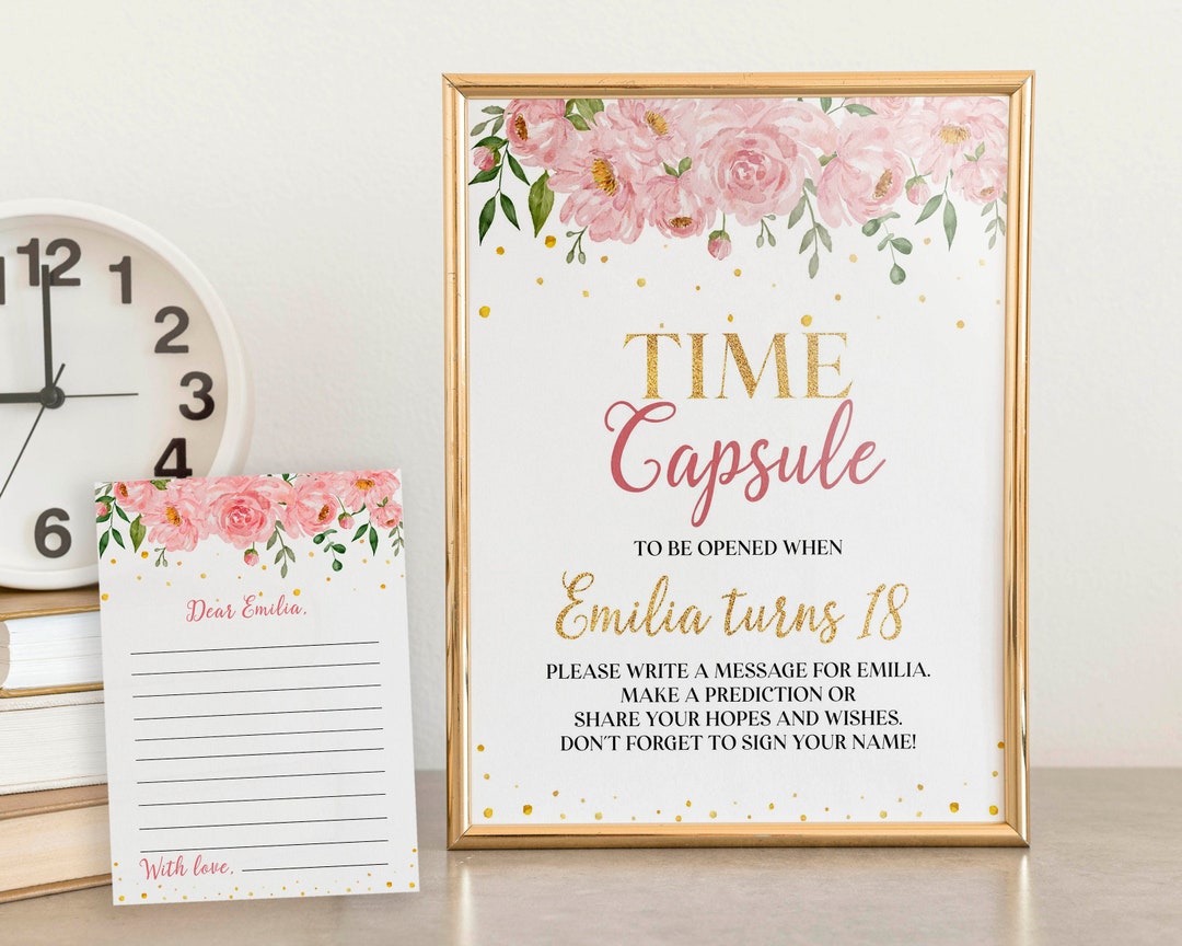 EDITABLE Miss Onederful Birthday Girl Time Capsule Template, Floral ...