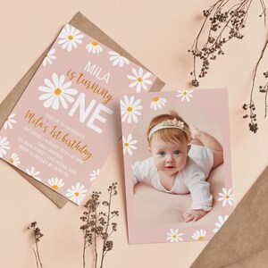 Editable Daisy Birthday Invitation, Daisy First Birthday Invitation ...