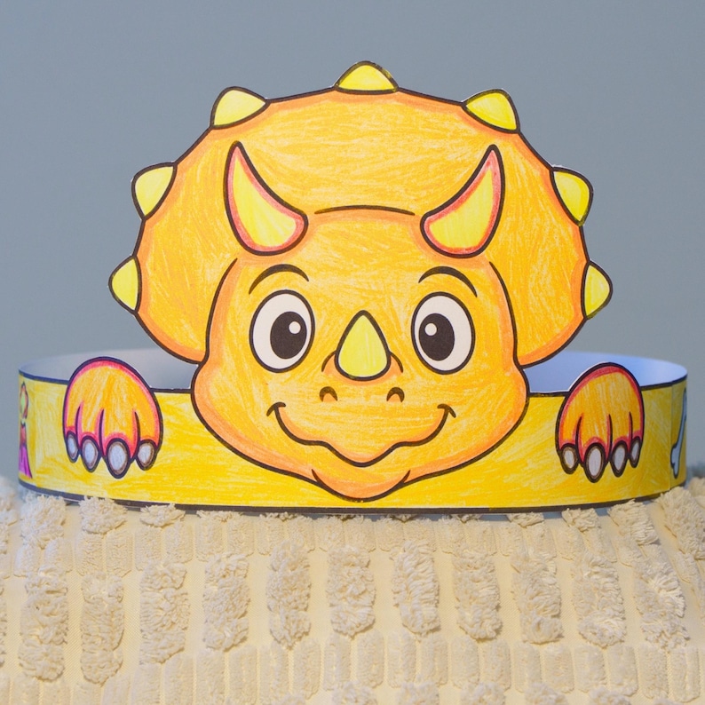 Printable Dinosaur Birthday Crown | Instant Download DIY Party Hat for ...