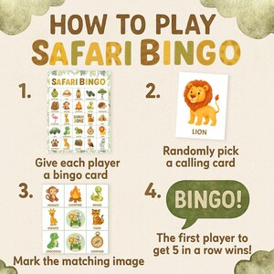 Safari Bingo Game Printable, Jungle Birthday Party Game, Fun Safari ...