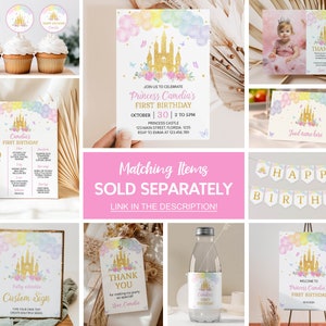 EDITABLE Princess Water Bottle Labels, Little Princess Party Favors ...