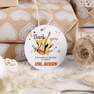 EDITABLE One Rocks Birthday Thank You Tag Rock and Roll - Etsy