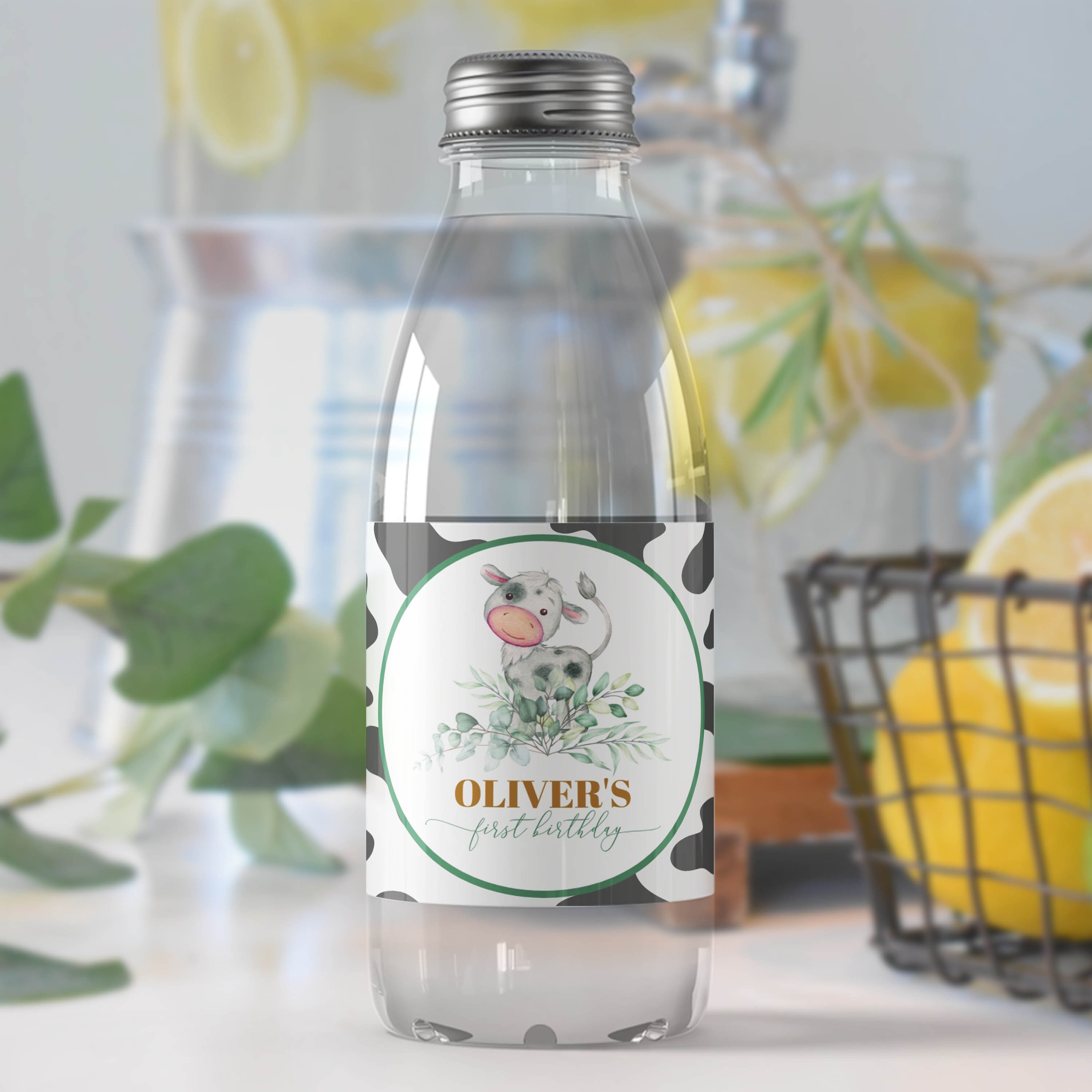 Cow Birthday Water Bottle Labels Moo Cow Bottle Labels Holy | Etsy