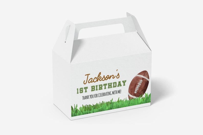 EDITABLE Football Gable Gift Box Label Sports Birthday Party - Etsy