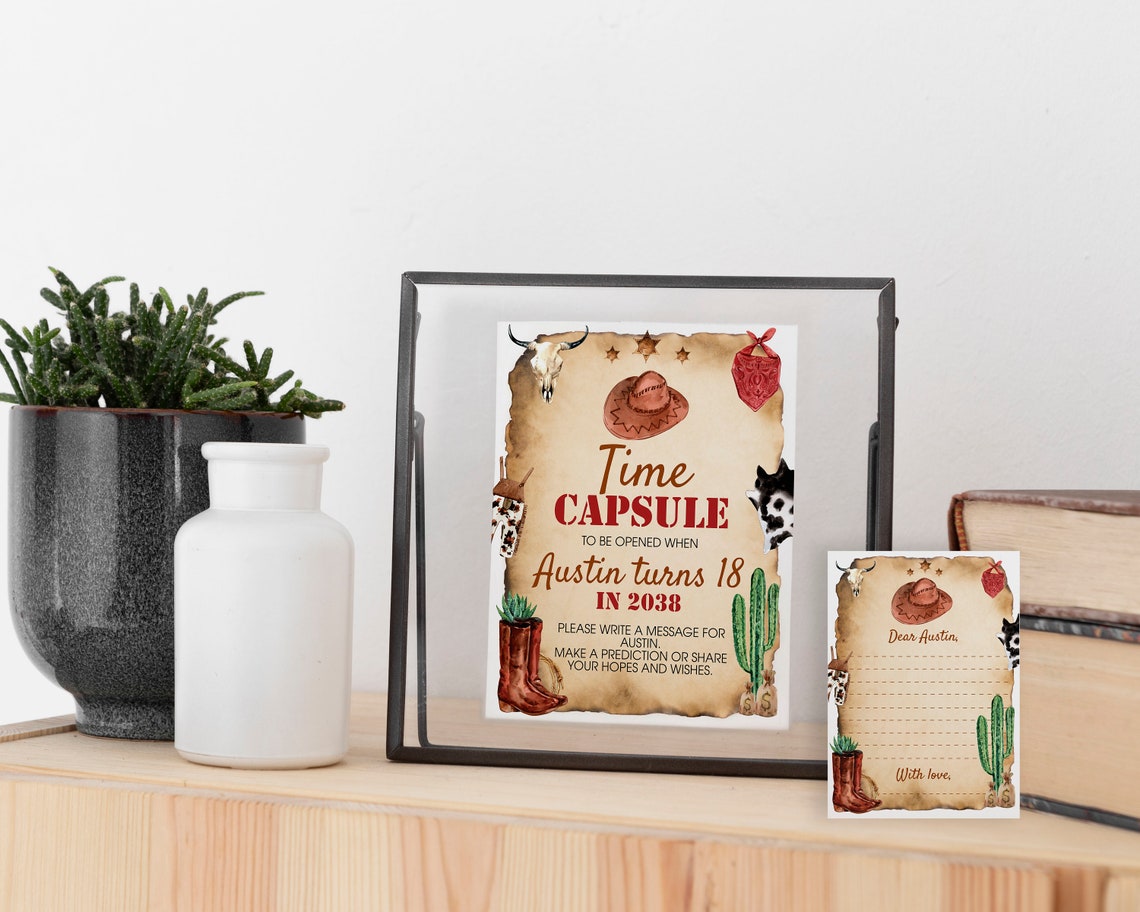 EDITABLE My First Rodeo Birthday Time Capsule Template Cowboy - Etsy