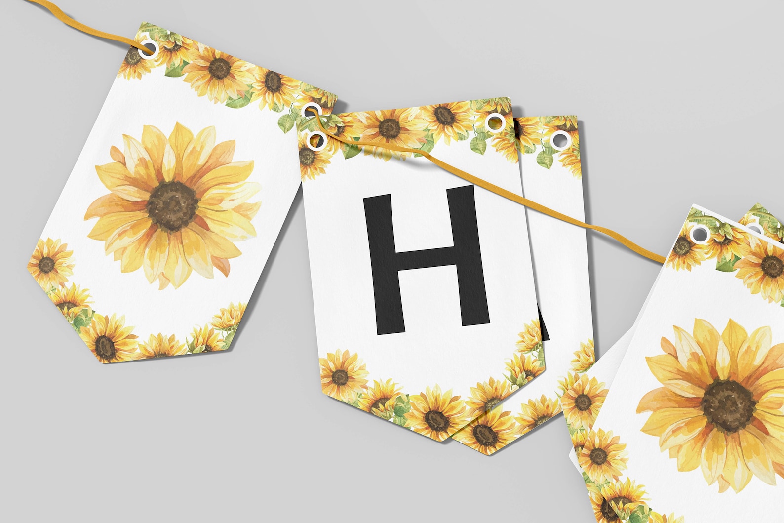 Editable Sunflower 1st Birthday Banner, Sunflower Happy Birthday Banner ...