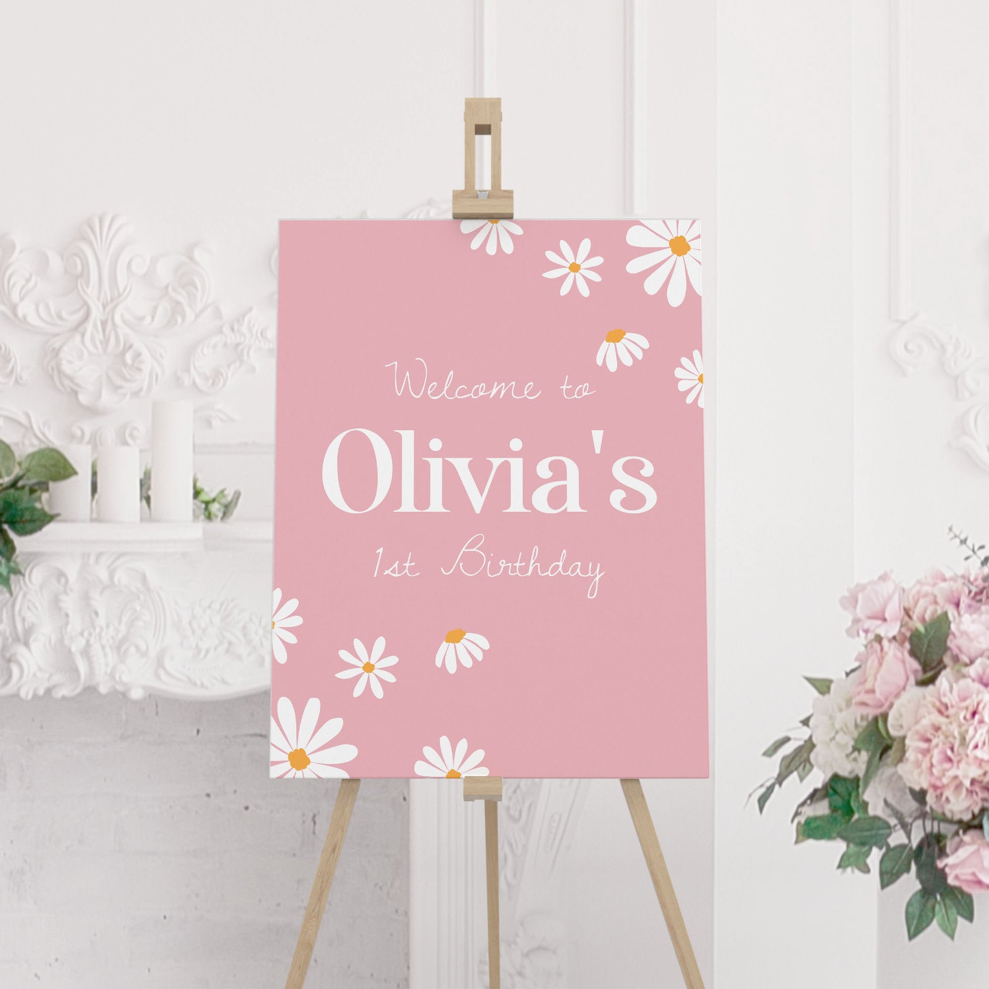 EDITABLE Daisy Birthday Party Welcome Sign Daisy Birthday | Etsy
