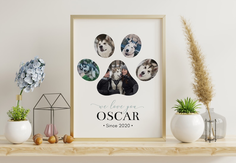 Editable Dog Photo Collage Dog Photo Gift Dog Photo Frame - Etsy