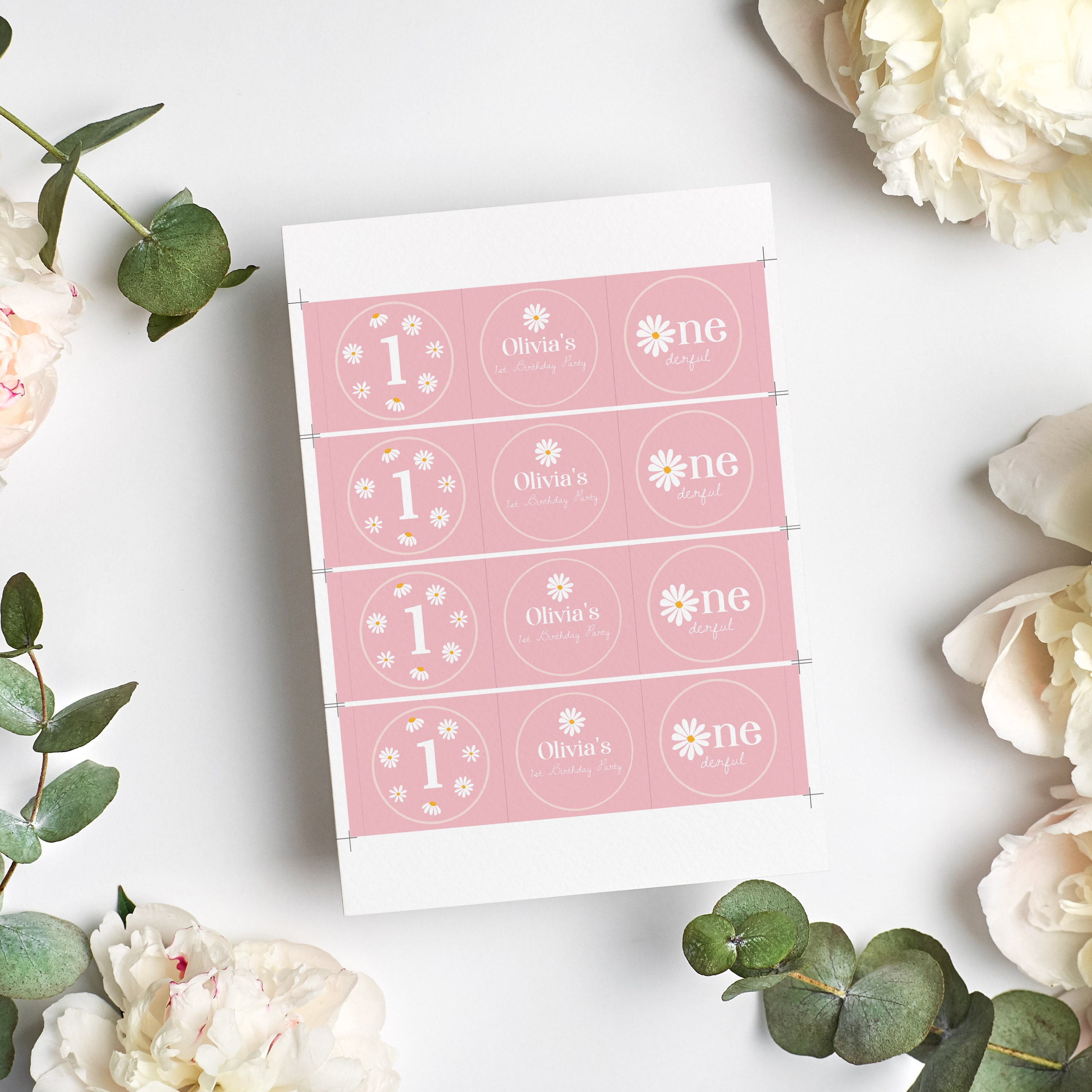 Editable Daisy Cupcake Topper Daisy Birthday Party | Etsy