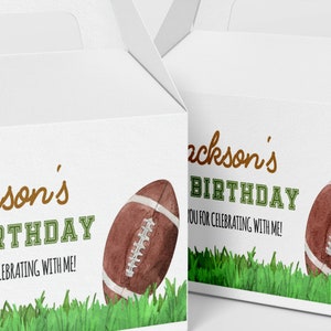 EDITABLE Football Gable Gift Box Label, Sports Birthday Party Favor Box ...