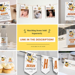 EDITABLE One Rocks Birthday Milestone Poster, Rock and Roll Milestone ...