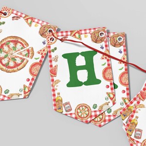 Editable Pizza Birthday Banner, Pizza Party Happy Birthday Banner ...