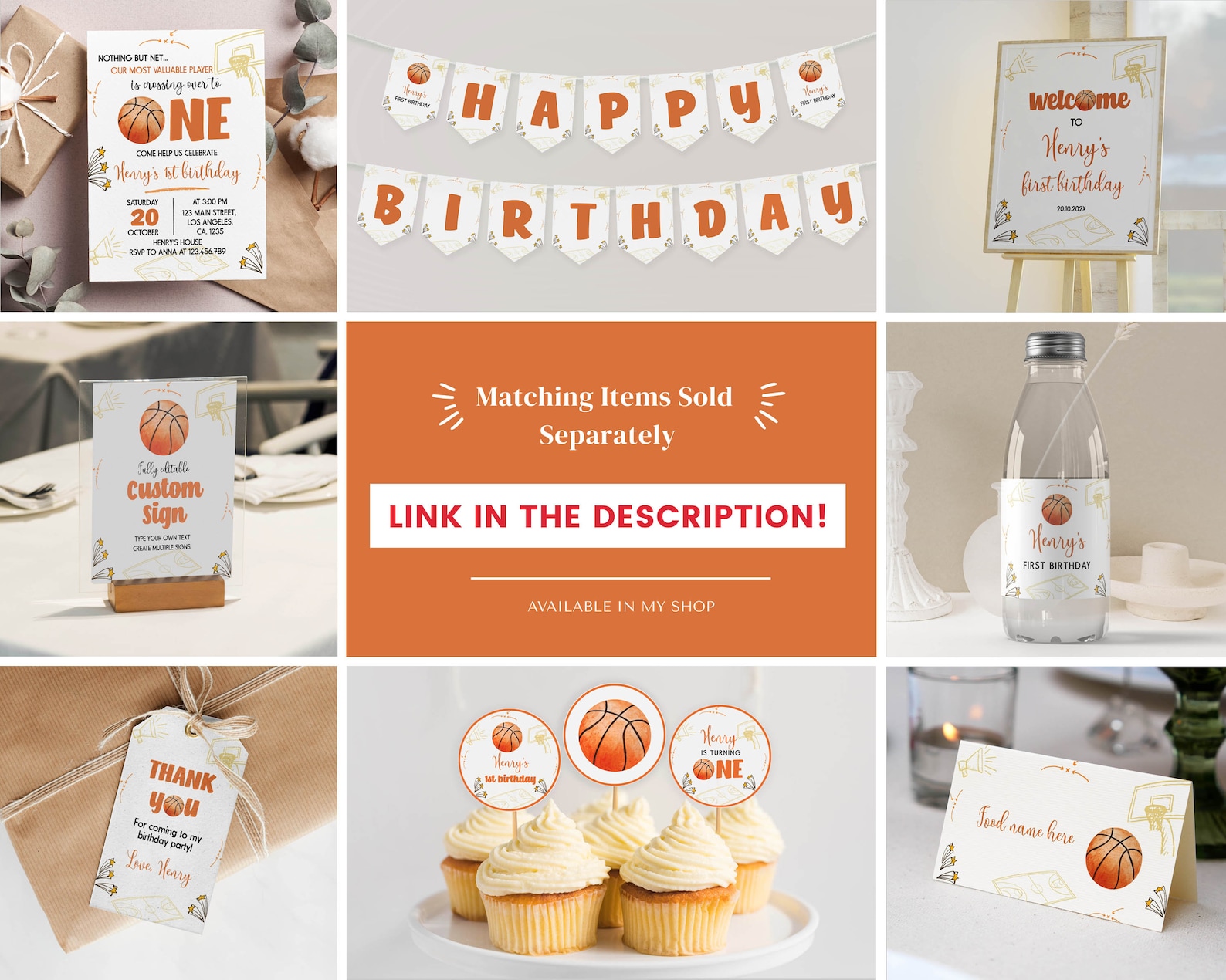 EDITABLE Basketball Milestone Board Basketball 1st Birthday - Etsy