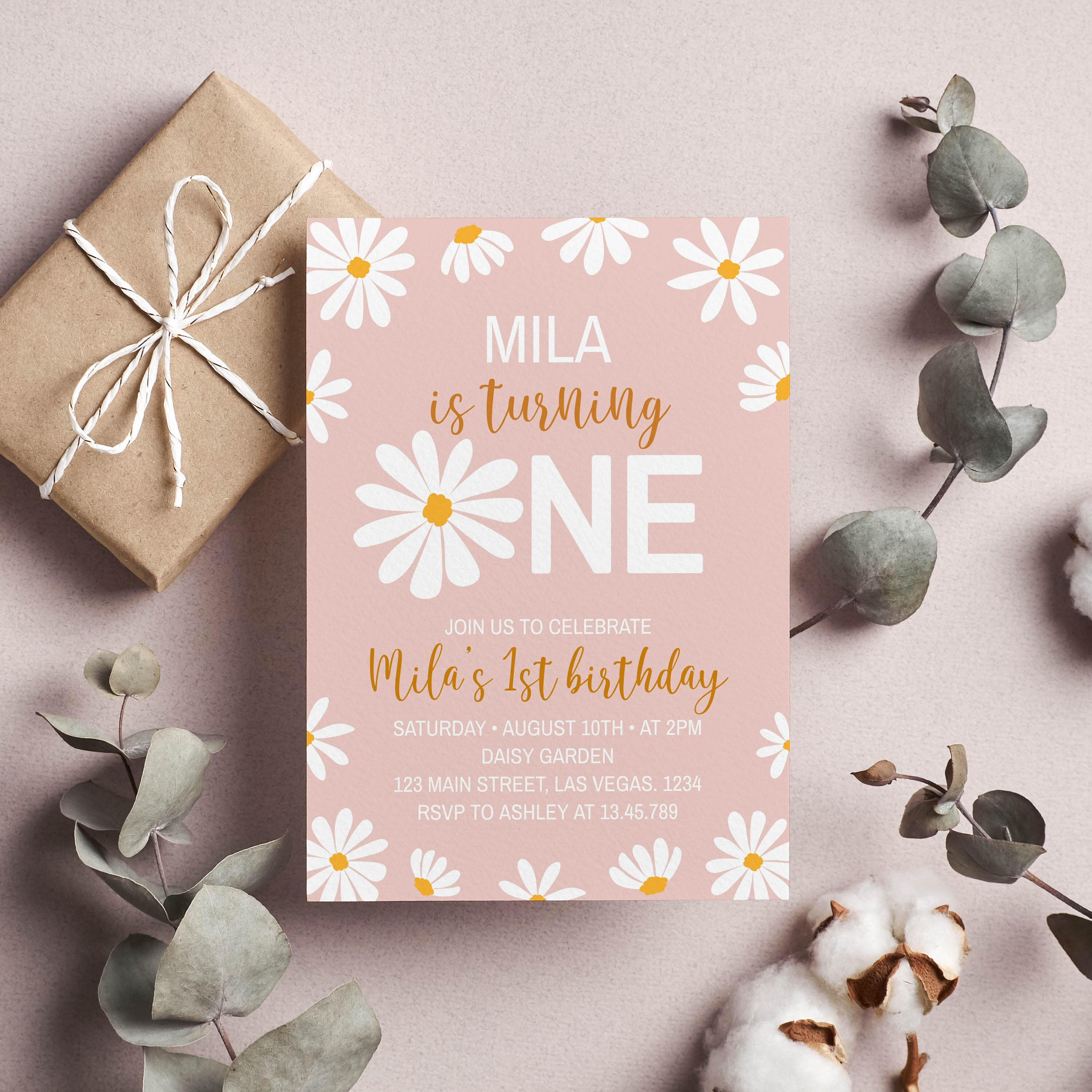 Editable Daisy Birthday Invitation Daisy First Birthday - Etsy