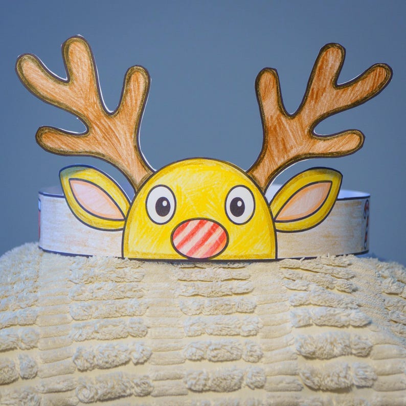Printable Reindeer Hat Craft | DIY Christmas Activity | Instant ...