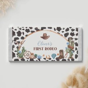 EDITABLE My First Rodeo Birthday Chocolate Wrapper, Cowboy 1st Birthday ...