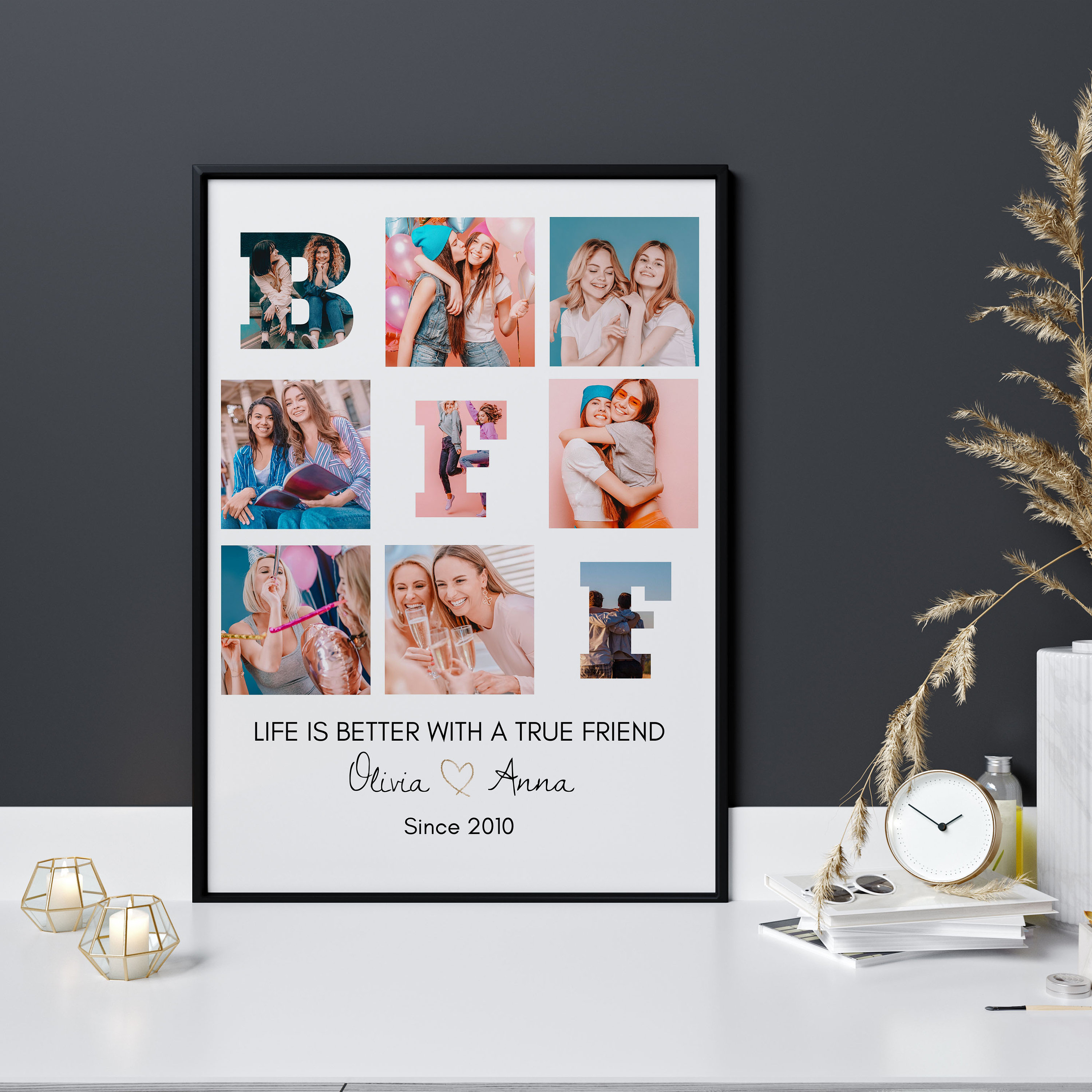 Editable Friend Photo Collage Best Friend Birthday Gift | Etsy