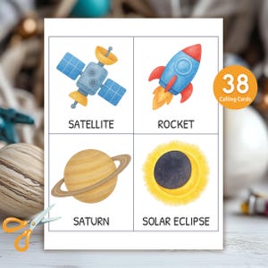 Outer Space Bingo Game Printable, Astronaut Party Activity, 50 Unique ...