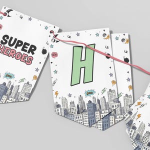 Superhero Themed Birthday Banner, Customizable Design, Perfect for Your ...