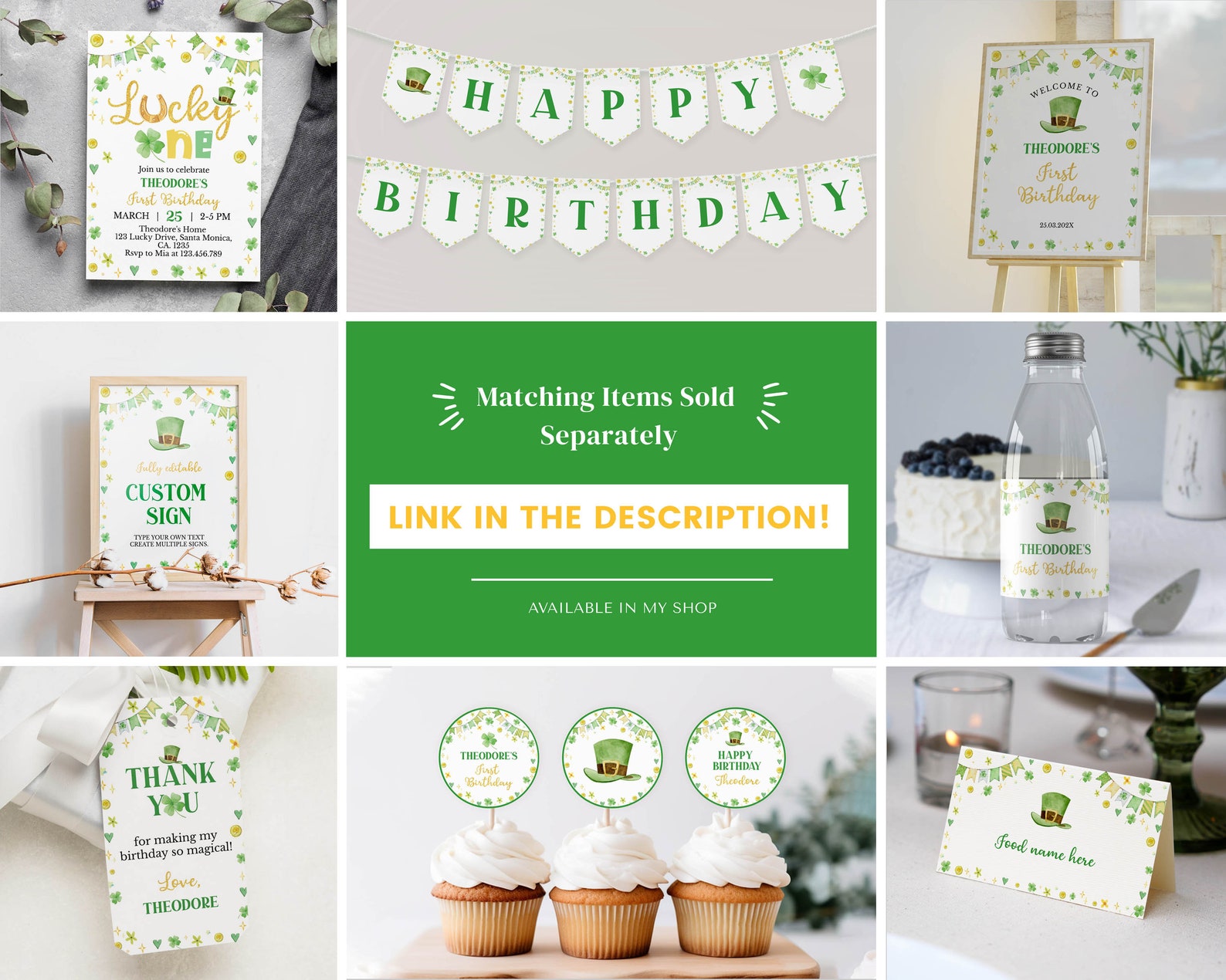 EDITABLE Lucky One Gable Gift Box Label, Lucky One Birthday Party Favor ...