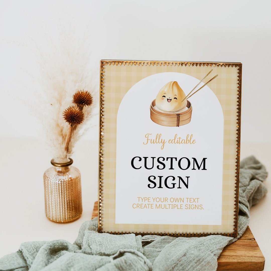 EDITABLE Dumpling Birthday Party Sign, Dumpling 1st Birthday Custom ...