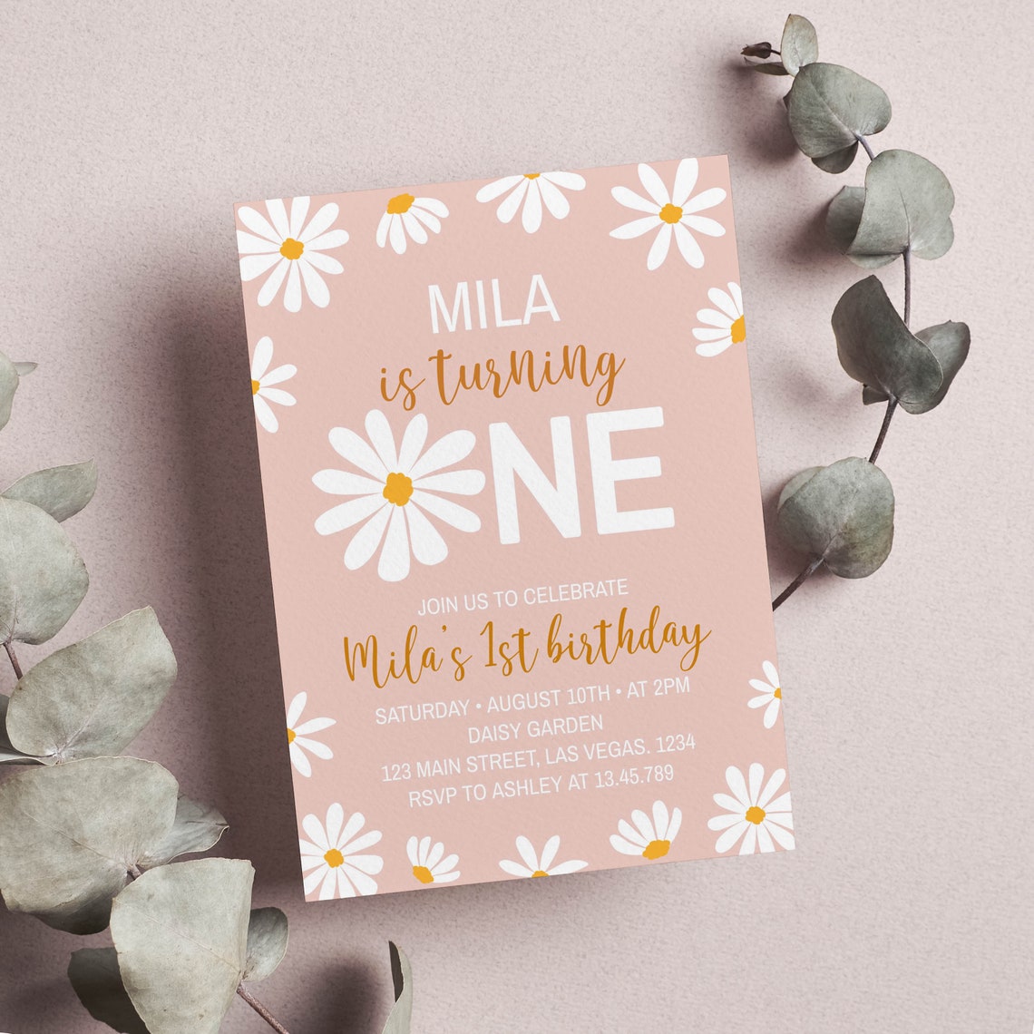 Editable Daisy Birthday Invitation Daisy First Birthday - Etsy