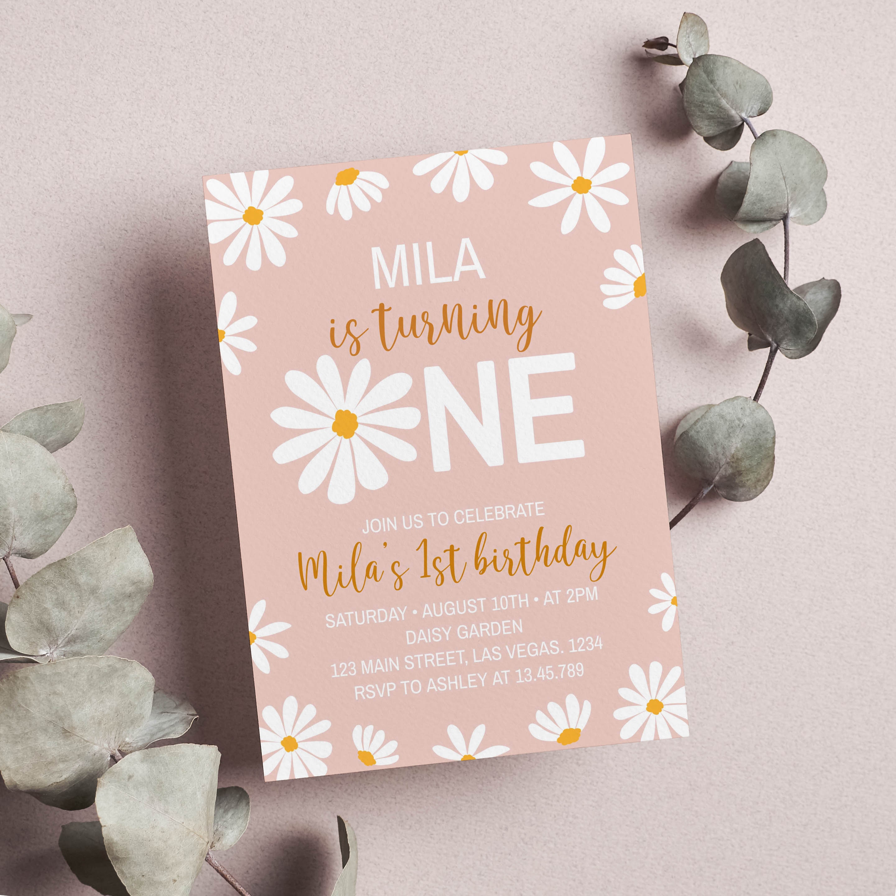 Editable Daisy Birthday Invitation Daisy First Birthday - Etsy