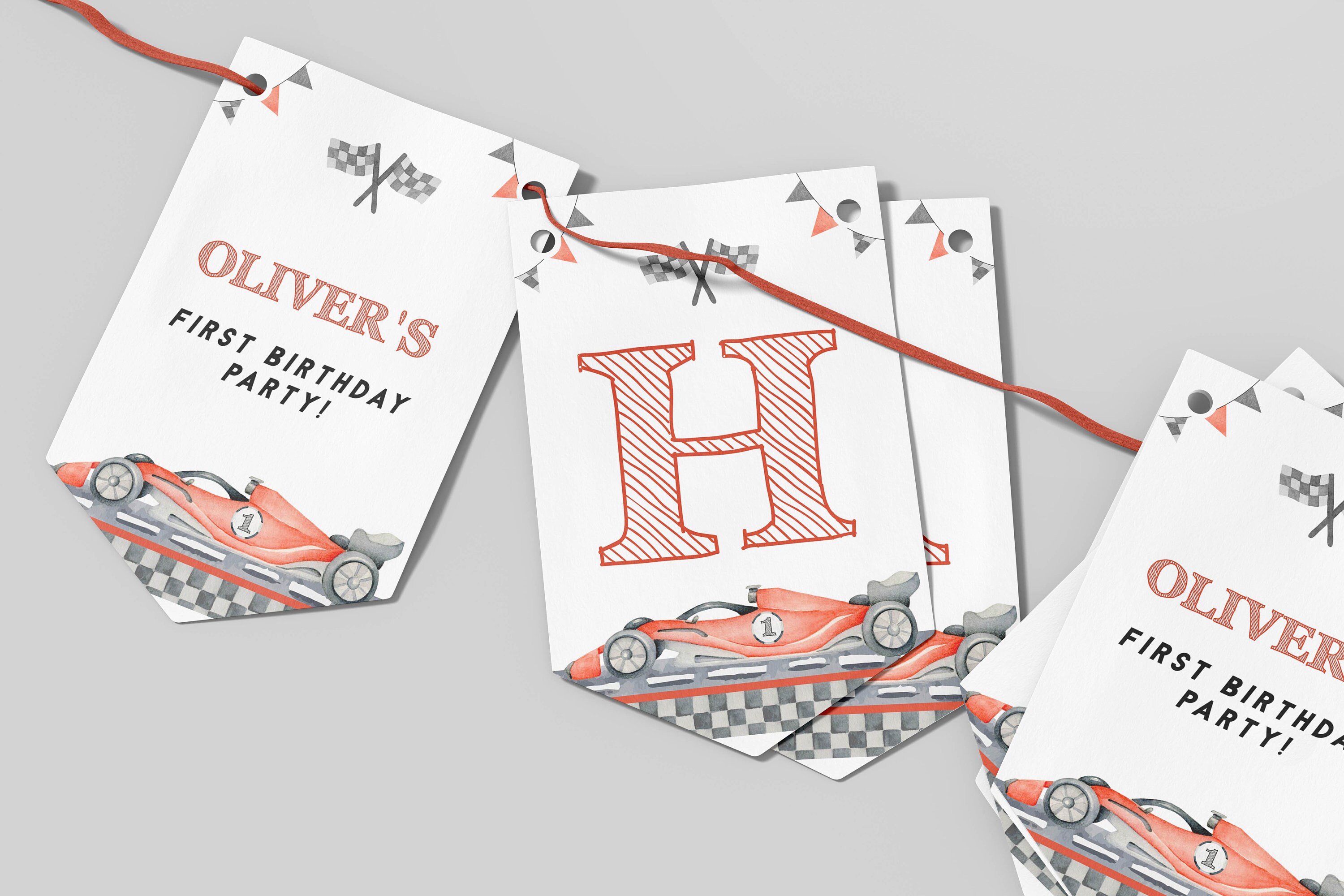 Editable Race Car Birthday Banner Racing Birthday Party - Etsy