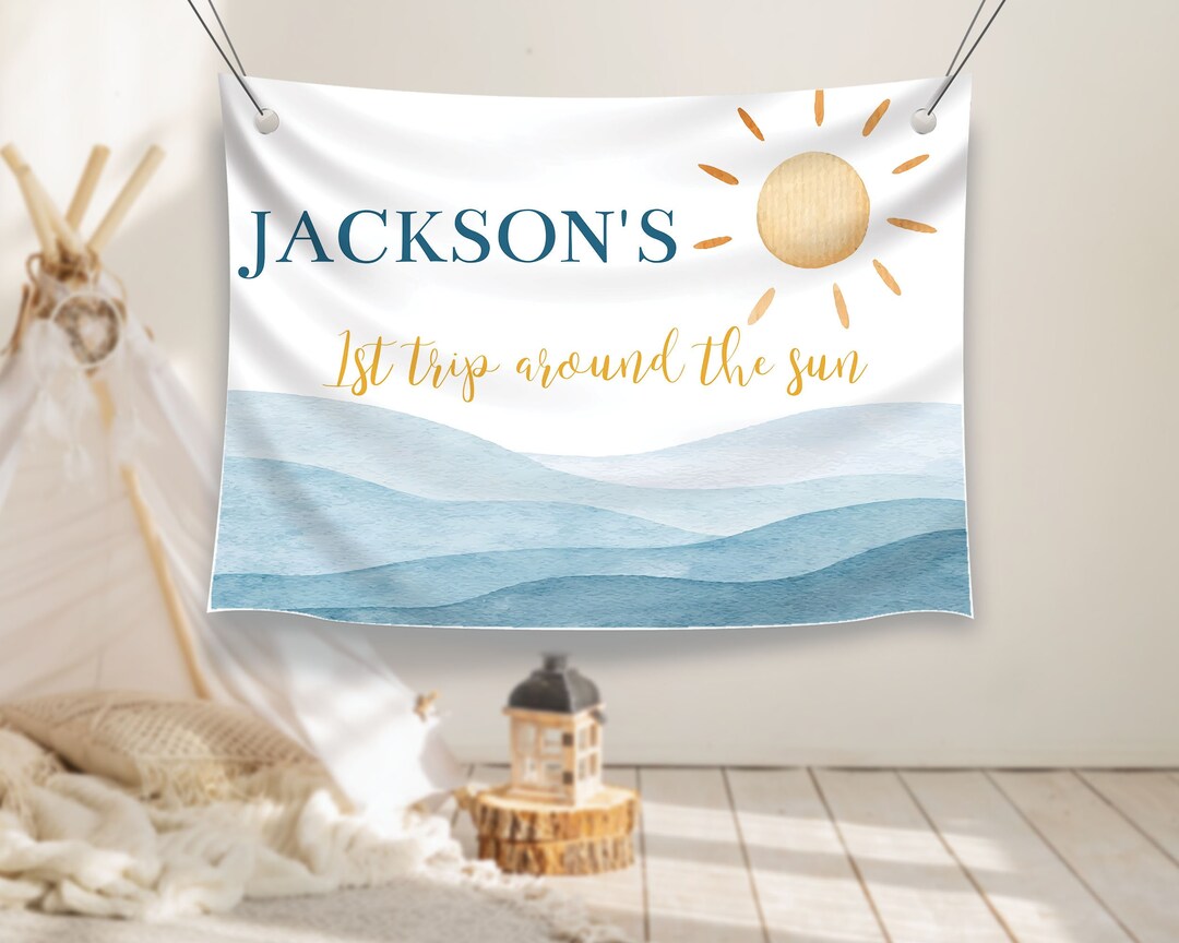 First Trip Around the Sun Birthday Backdrop Boho Sun - Etsy