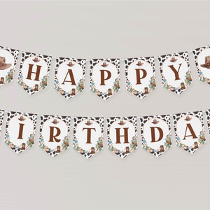 Editable My First Rodeo Birthday Banner, Cowboy 1st Birthday Banner ...
