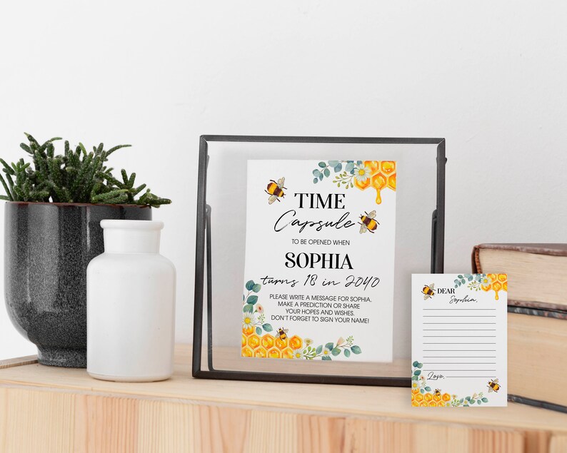 EDITABLE Bee Time Capsule Template Honey Bee Birthday Time - Etsy