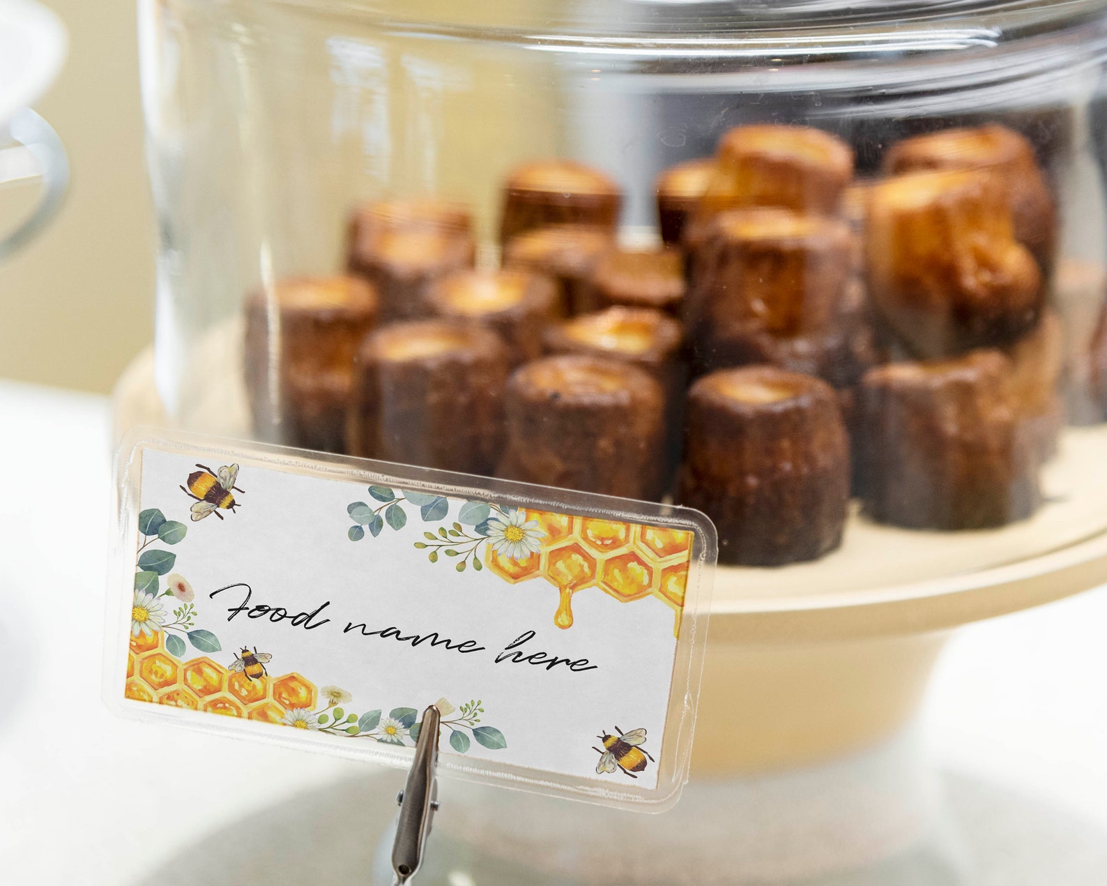 EDITABLE Bee Food Labels First Bee Day Party Food Name Card - Etsy