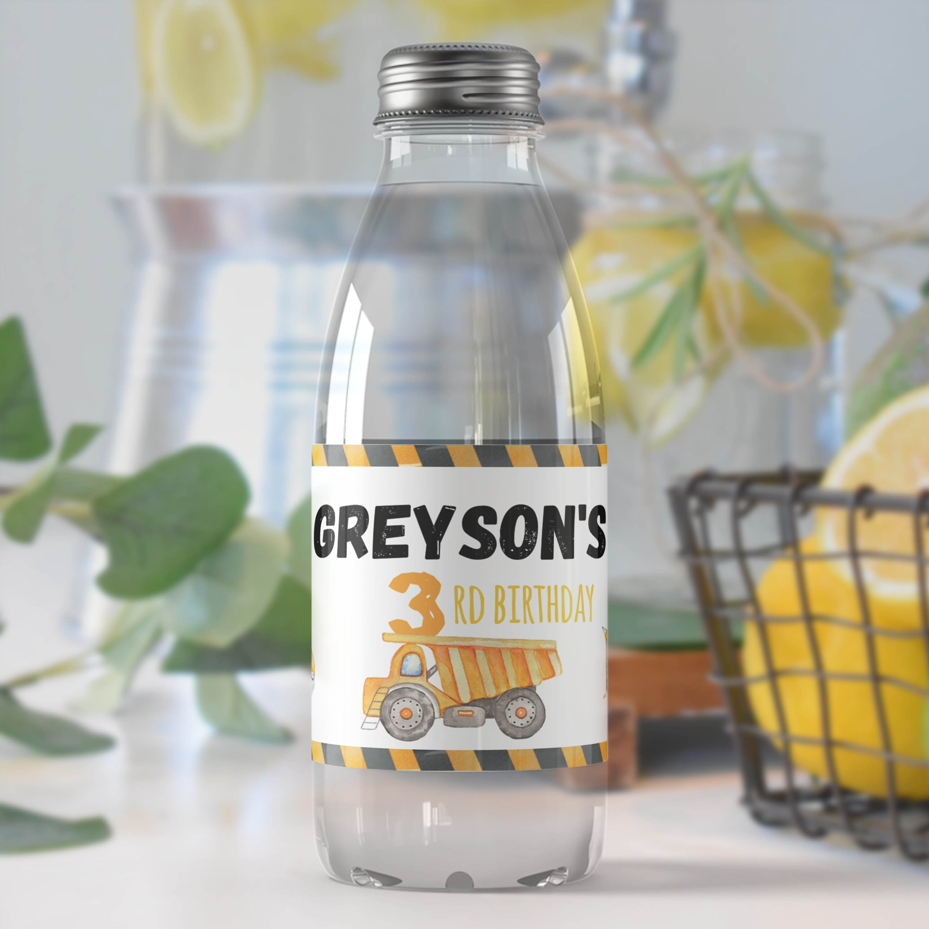EDITABLE Construction Water Bottle Labels Construction - Etsy
