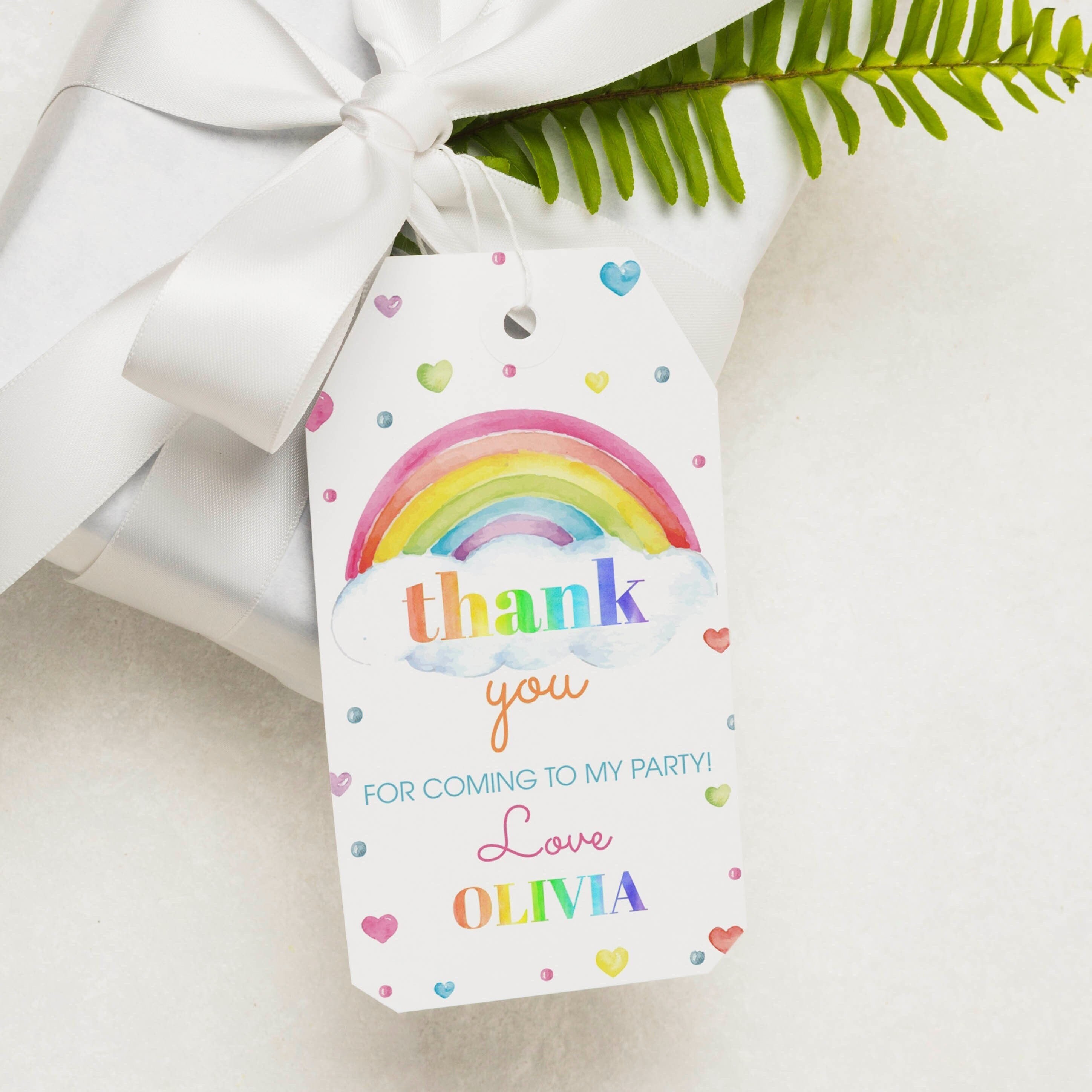 EDITABLE Rainbow Favor Tags Rainbow Thank You Tag Colorful | Etsy