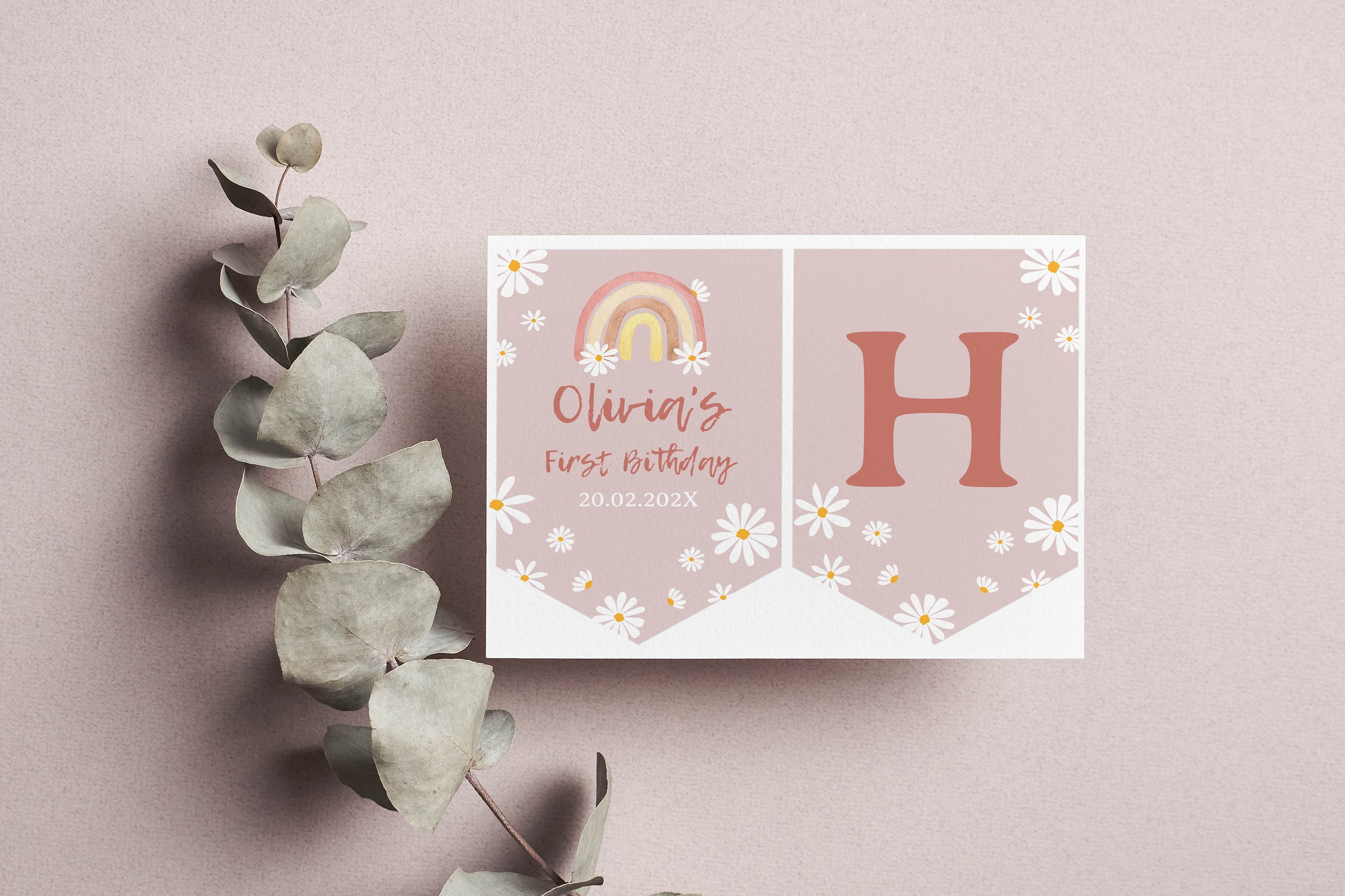 Editable Boho Rainbow Birthday Banner Daisy Birthday Banner - Etsy