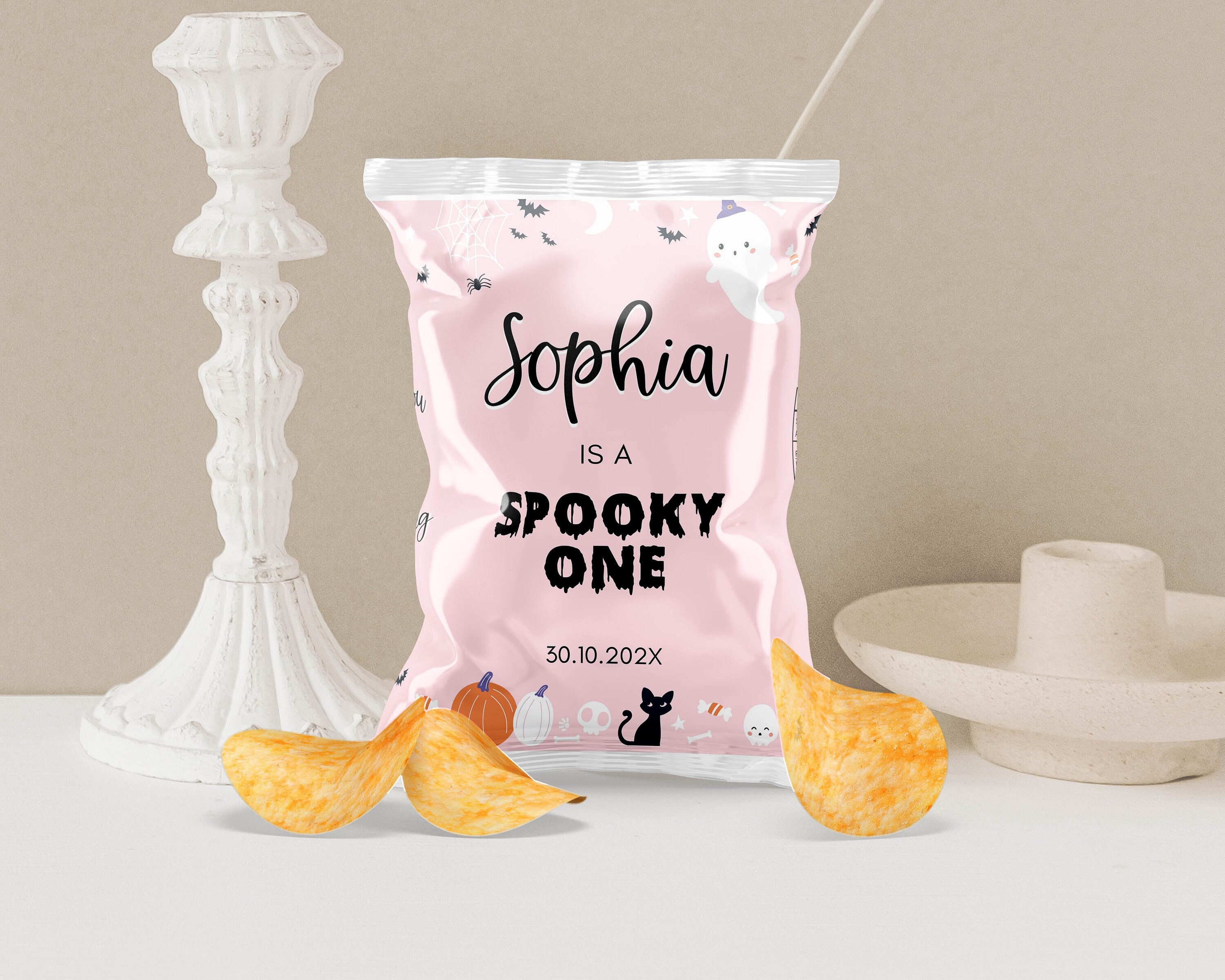 EDITABLE Spooky One Birthday Chip Bags, Halloween 1st Birthday Snack ...