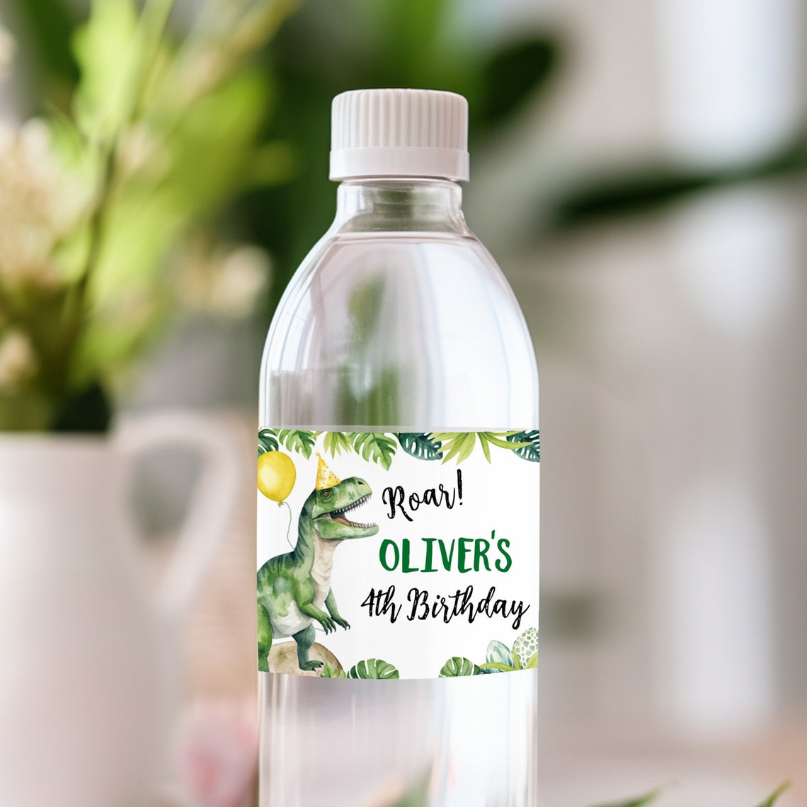 EDITABLE Dinosaur Birthday Water Bottle Label, Dinosaur Birthday Labels ...