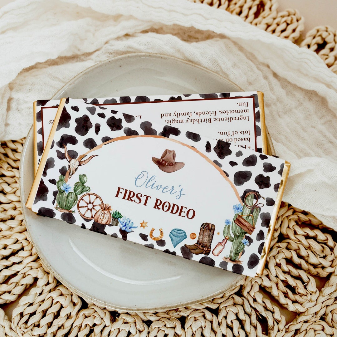 EDITABLE My First Rodeo Birthday Chocolate Wrapper, Cowboy 1st Birthday ...